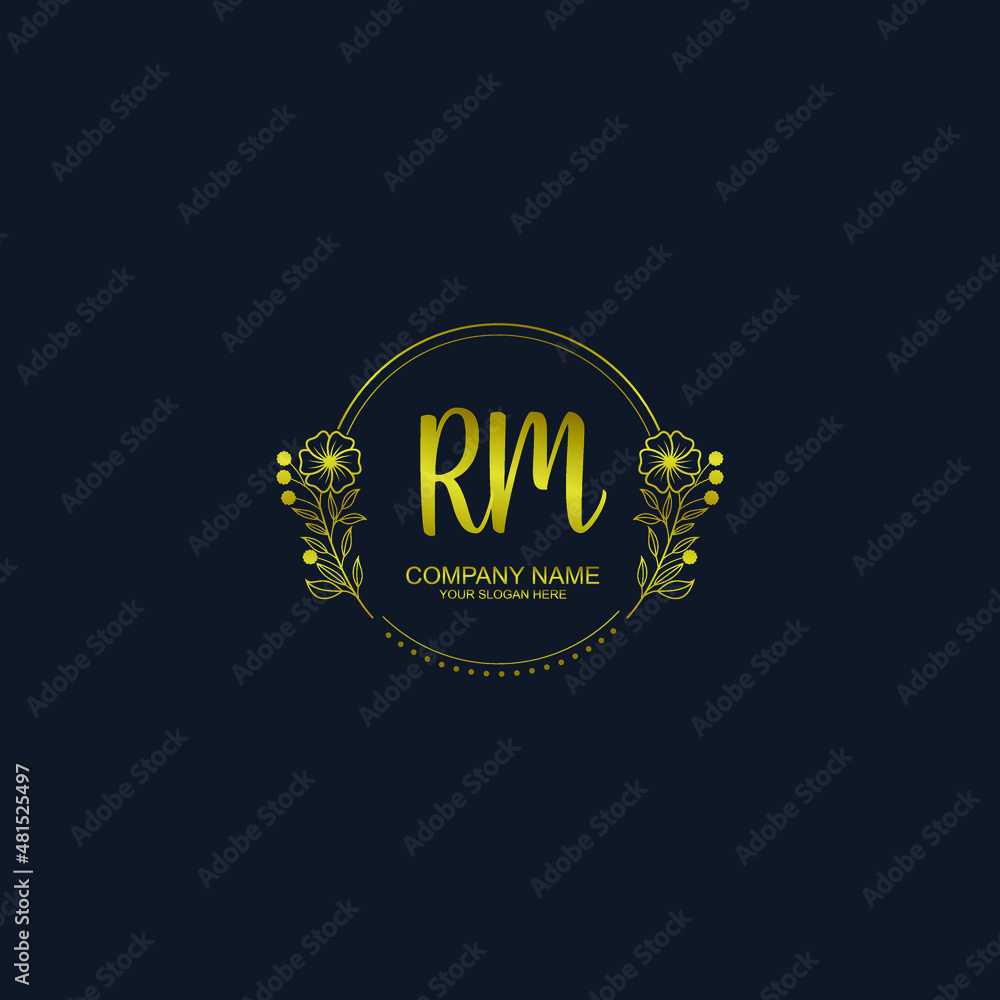 RM initial hand drawn wedding monogram logos Stock Vector | Adobe Stock