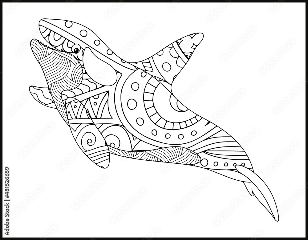 dolphin mandala coloring page, sea life set coloring page mandala ...
