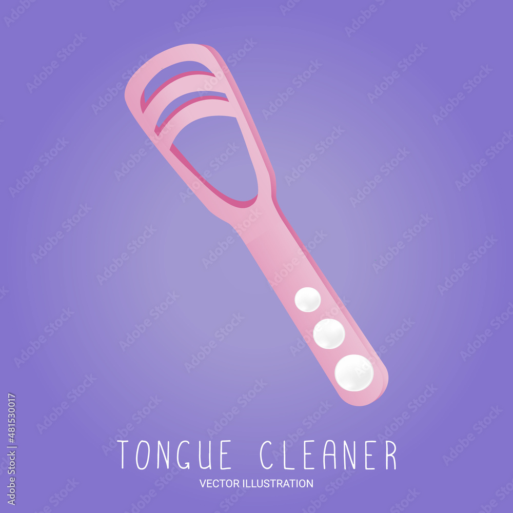 Tongue cleaner tool. Dental hygienic equipment for cleanliness of teeth ...
