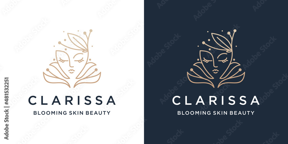 Beautiful woman logo design Stock Vector | Adobe Stock