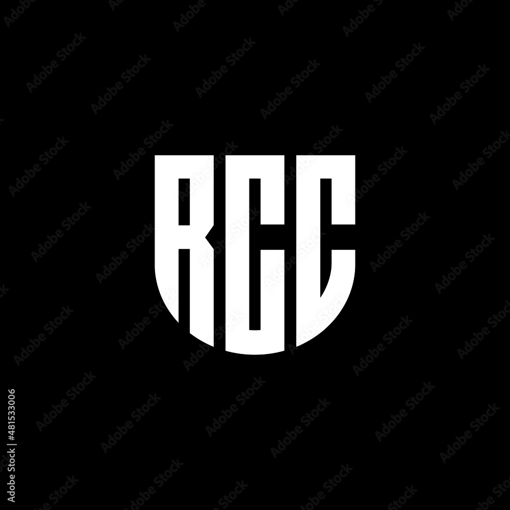 RCC letter logo design with black background in illustrator, vector ...