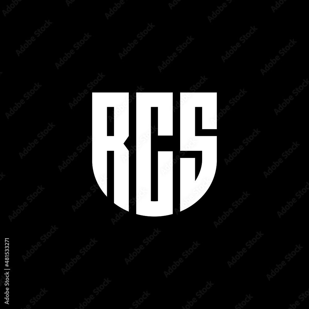 RCS letter logo design with black background in illustrator, vector ...