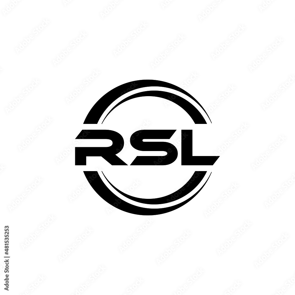 RSL letter logo design with white background in illustrator, vector ...