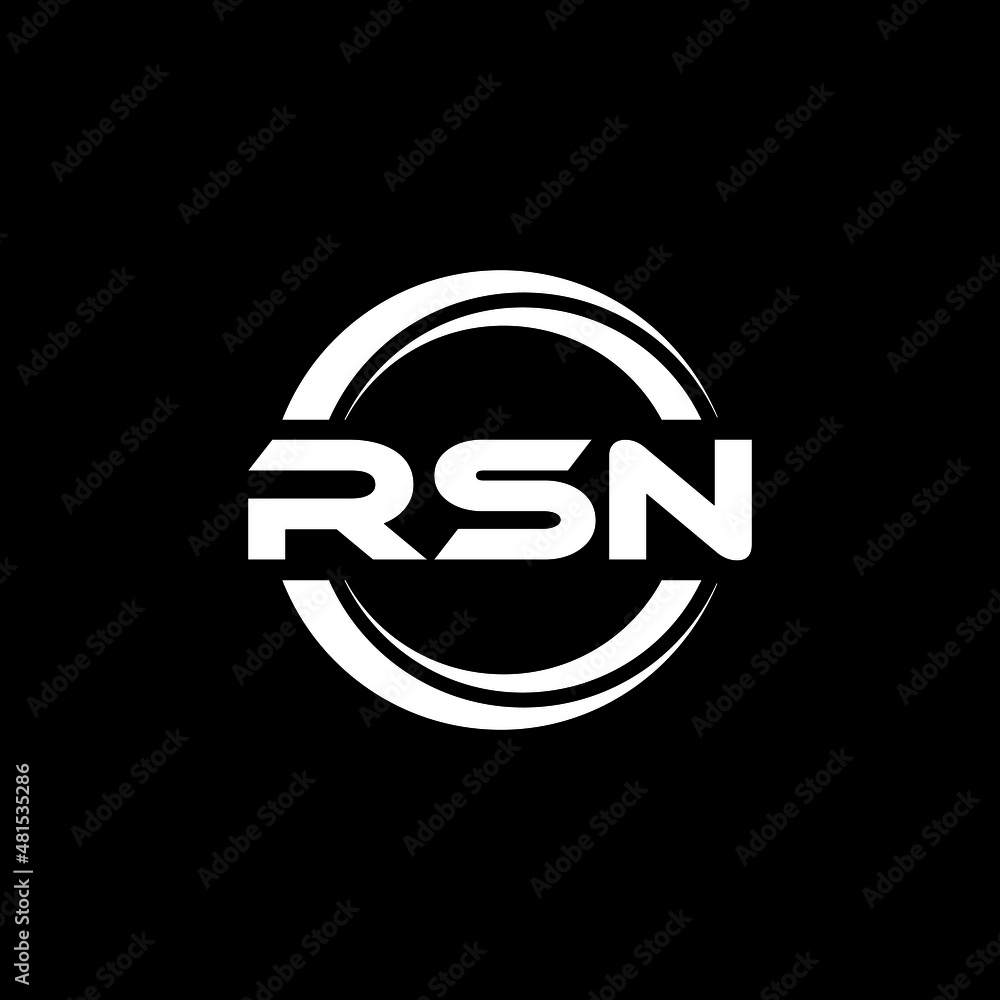 RSN letter logo design with black background in illustrator, vector ...