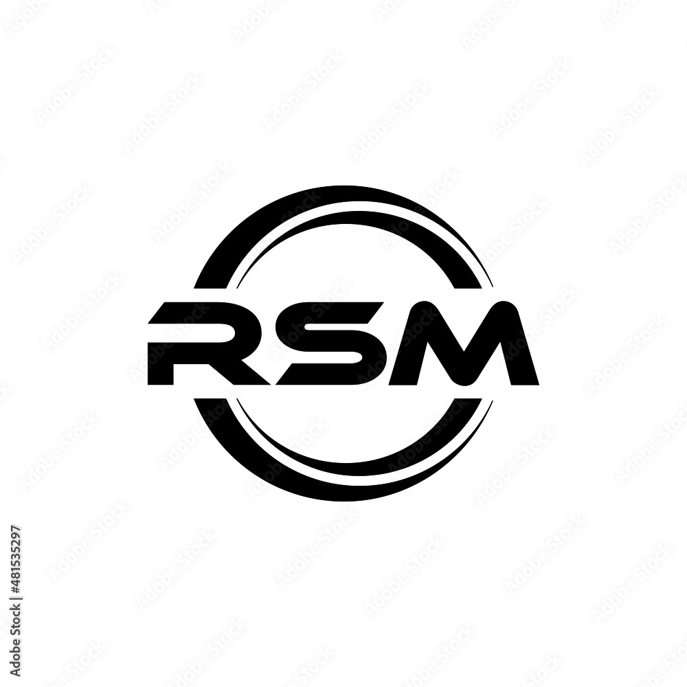 Vetor do Stock: RSM letter logo design with white background in ...