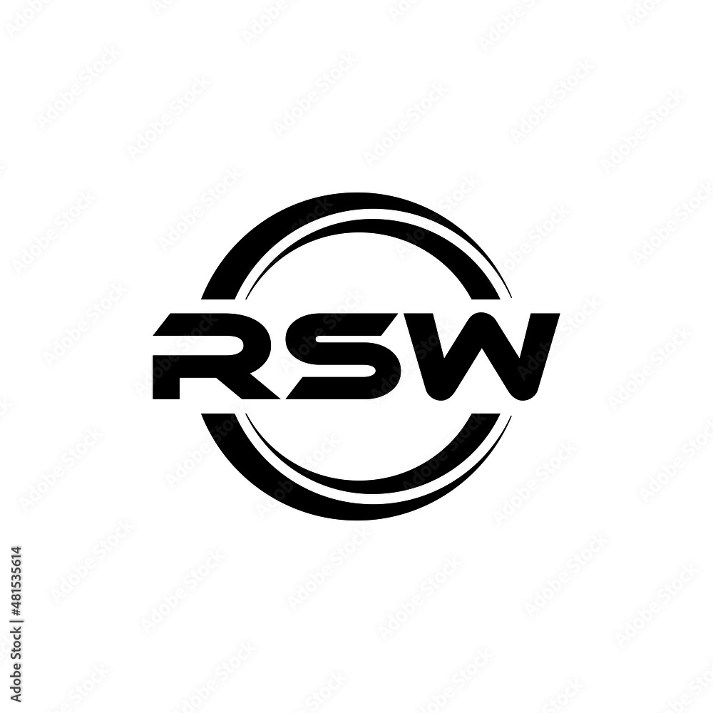 RSW letter logo design with white background in illustrator, vector ...