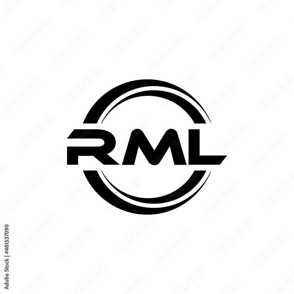 RML letter logo design with white background in illustrator, vector ...