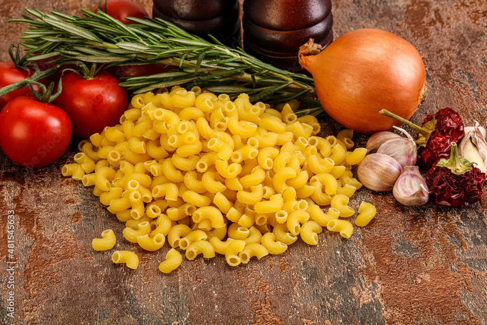 Raw Italian wheat pasta - Chifferi rigati Stock Photo | Adobe Stock