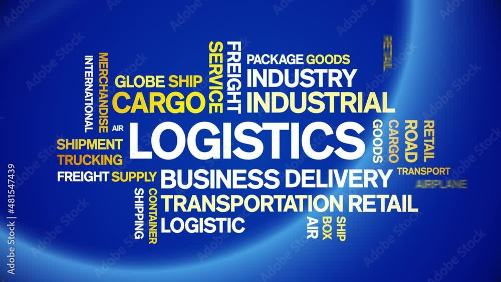 Logistics Animated tag word cloud;text design animation kinetic ...