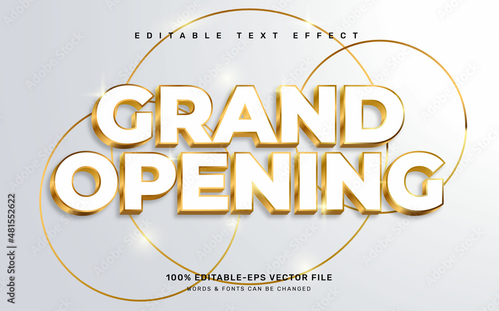 Grand Opening text effect Stock Vector | Adobe Stock