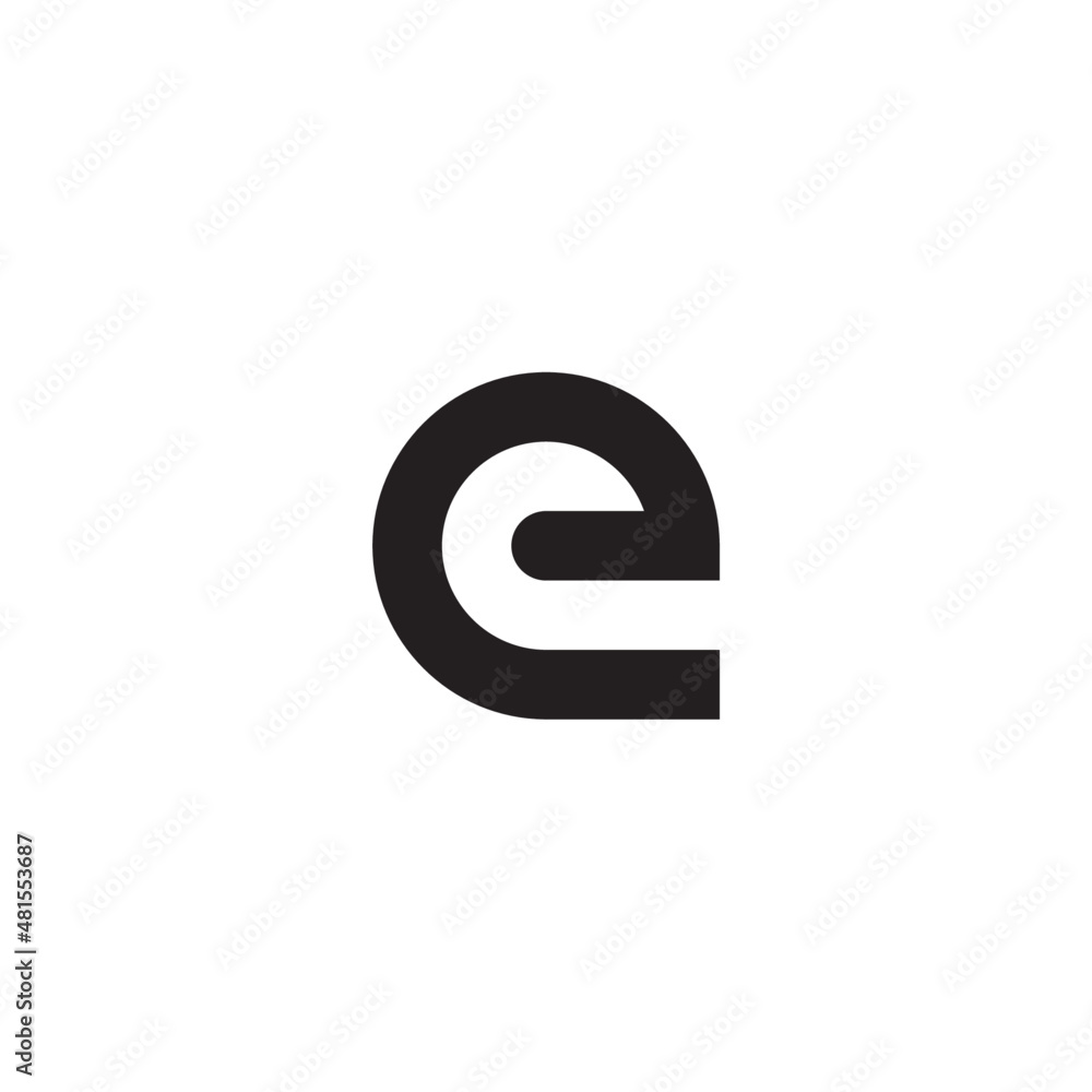 letter e, and C invisible simple symbol logo vector Stock Vector ...