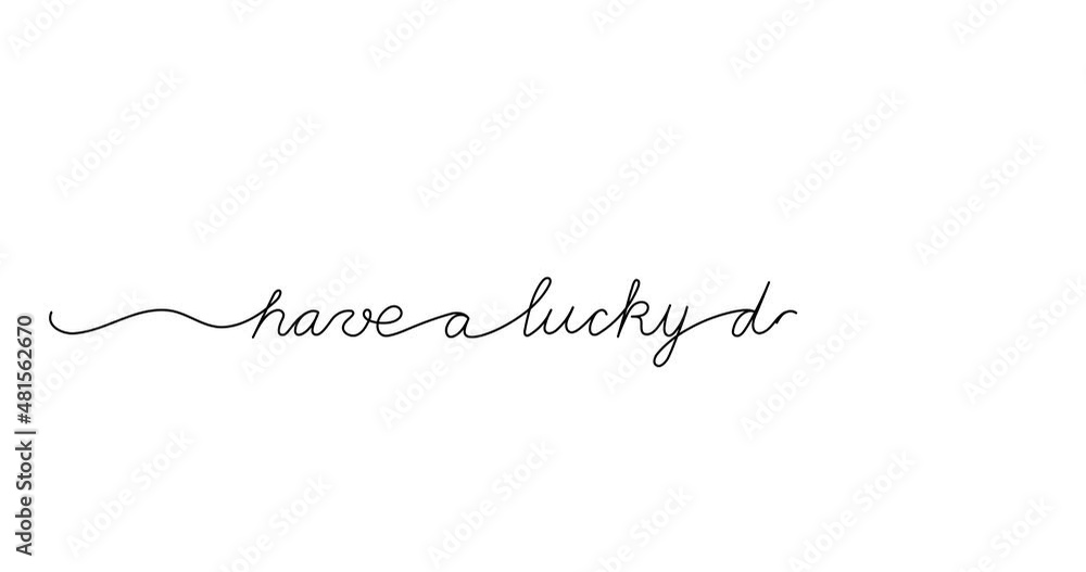 Animated illustration for Patrick's day. Continuous One Line script ...