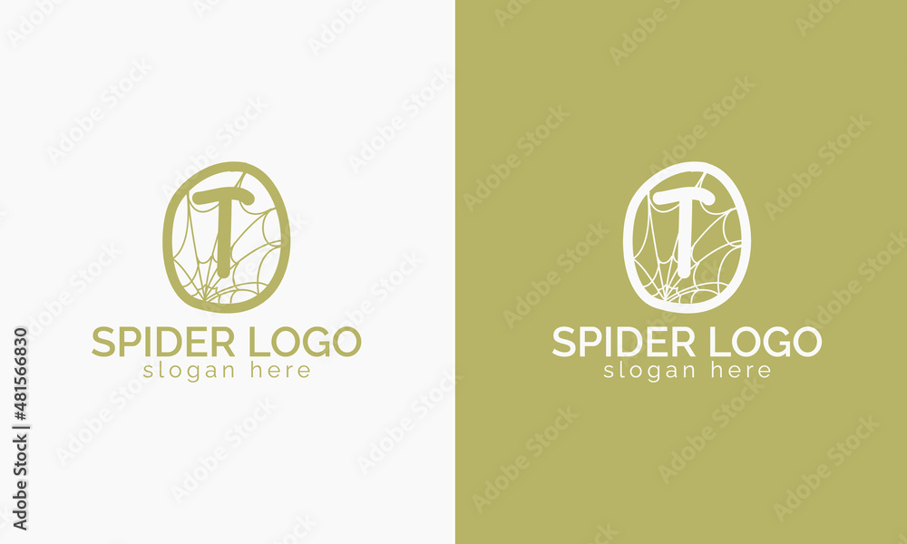 Letter T Spider Logo design Vector template Stock Vector | Adobe Stock