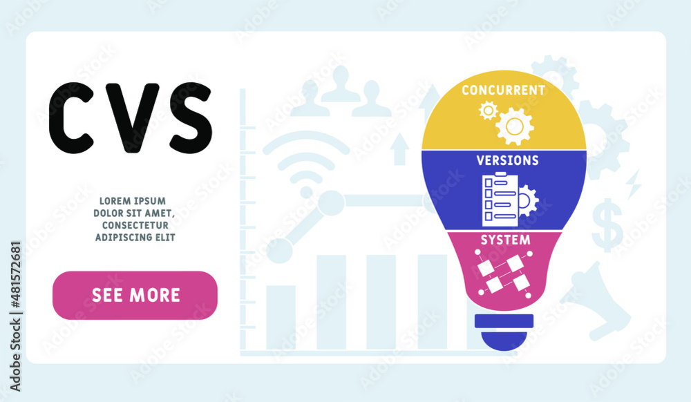 Vecteur Stock CVS - Concurrent Versions System acronym. business ...
