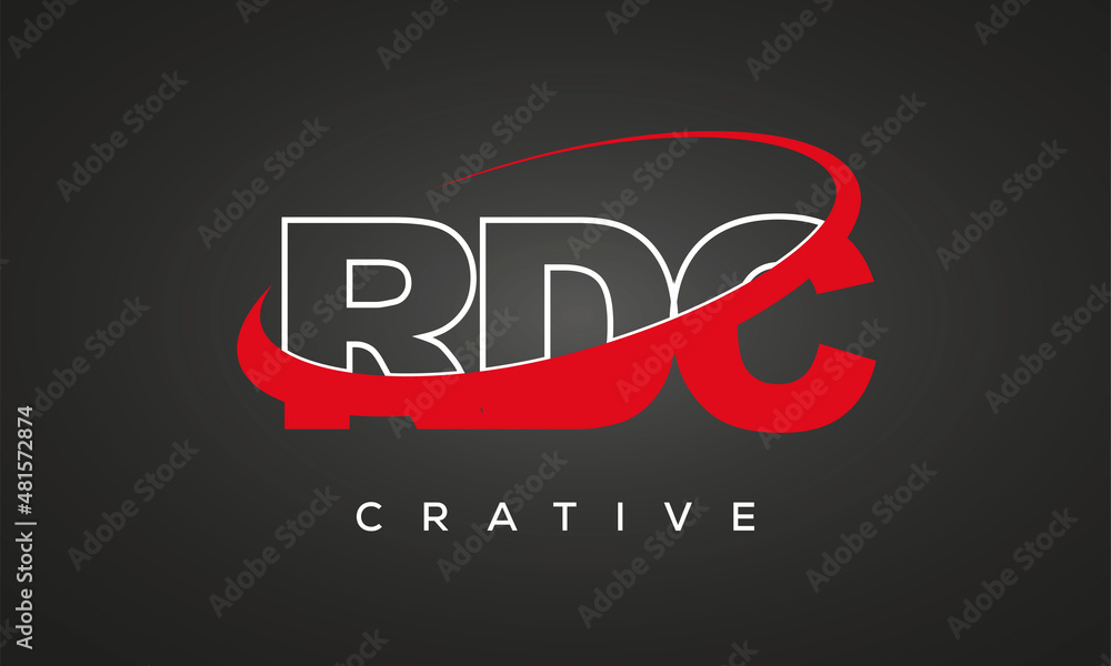 RDC creative letters logo with 360 symbol vector art template design ...