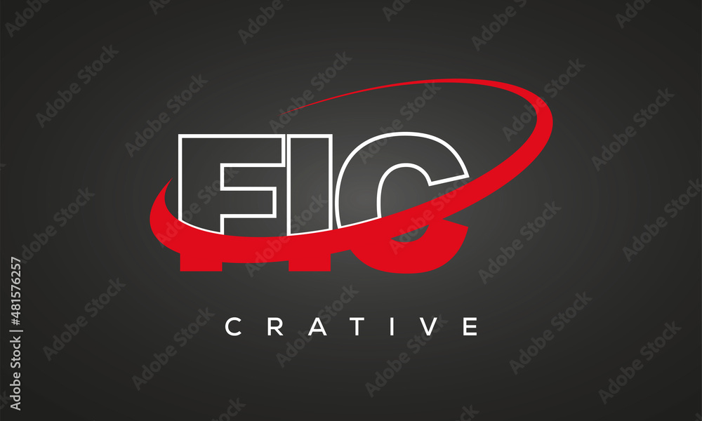 FIC creative letters logo with 360 symbol vector art template design ...