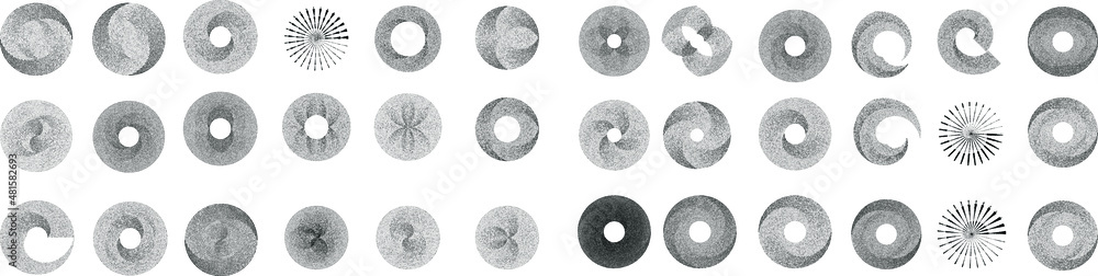 Big set of lines in Circle Form . Spiral Vector Illustration .Big ...