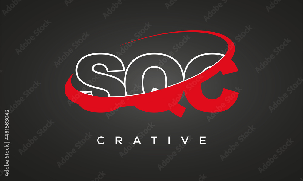 SQC creative letters logo with 360 symbol vector art template design ...