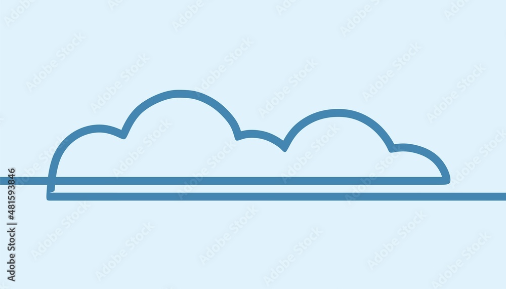 cloud sky oneline single continuous line art Stock Vector | Adobe Stock