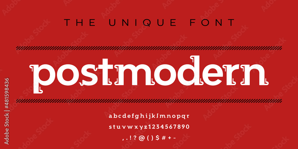 postmodern font. the unique font letters. Slab Serif Stock Vector ...