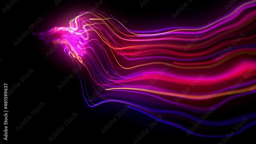 Vidéo Stock Abstract Glowing 3d Light Strokes Background/ 4k animation ...
