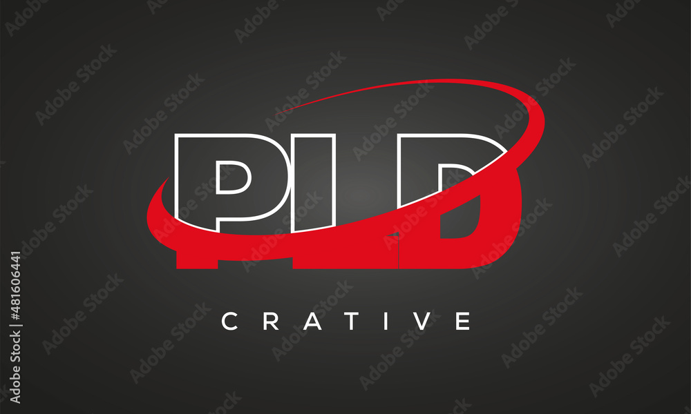 PLD creative letters logo with 360 symbol Logo design Stock Vector ...