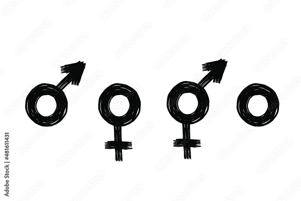 Gender symbol. Female, male, genderless icon. Man and woman sign ...