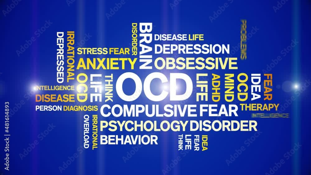 OCD animated tag word cloud;Obsessive-Compulsive Disorder animation ...
