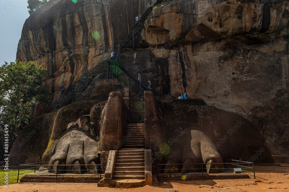 Sri Lanka. Sigiriya Dambulla. The most famous attraction - Lion Rock ...