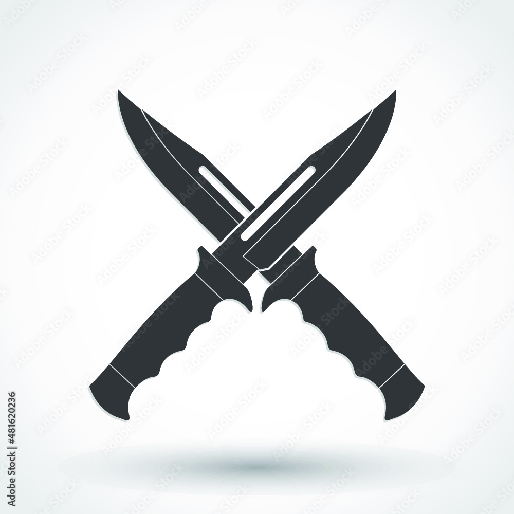 silhouette crossed knives icon / vector illustration Stock Vector ...