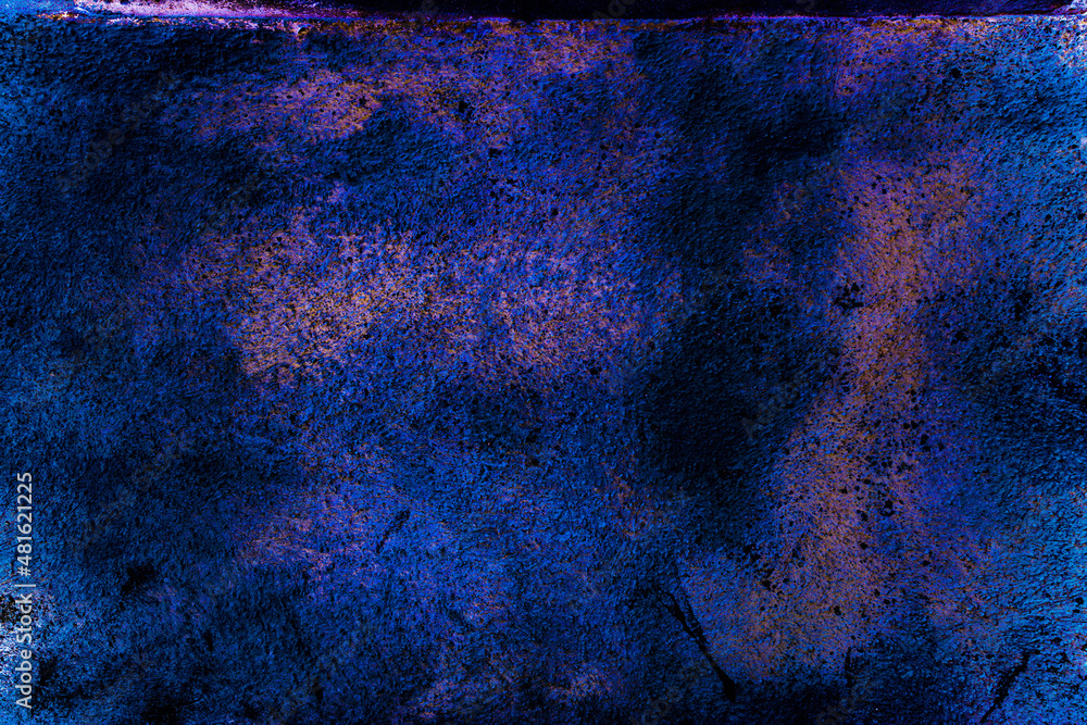 Brick neon wall. Dark blue night light. Abstract bar neon texture ...