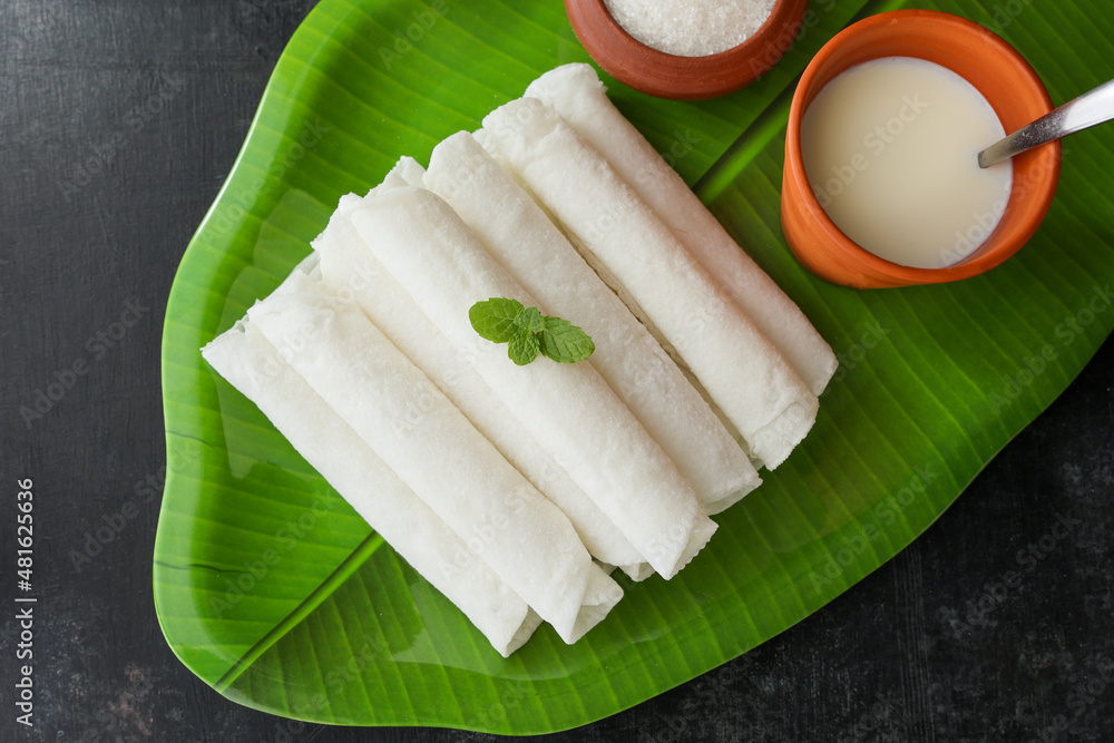 Rice Pathiri , pathir flat bread with spicy chicken curry, coconut milk ...