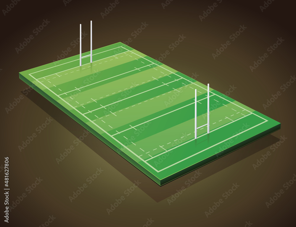 3D rugby pitch (dark background) Stock Vector | Adobe Stock