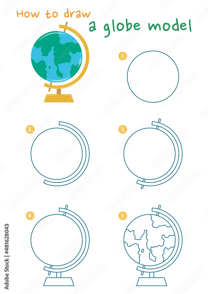 Obraz How To Draw A Globe Model Vector Illustration Draw A Globe Model obraz-how-to-draw-a-globe-model-vector-illustration-draw-a-globe-model