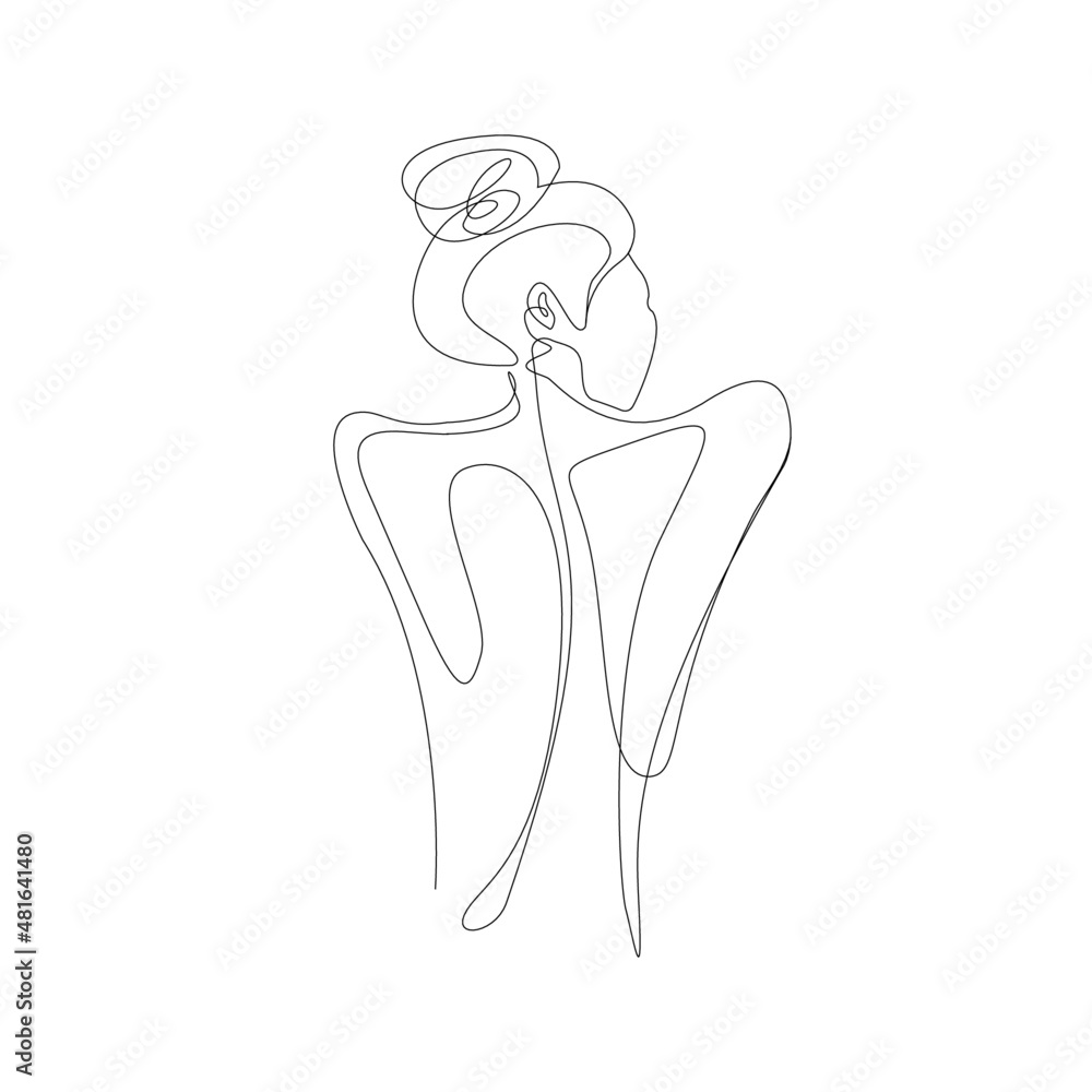 Continuous line drawing. Woman body. Vector Illustration for spa ...