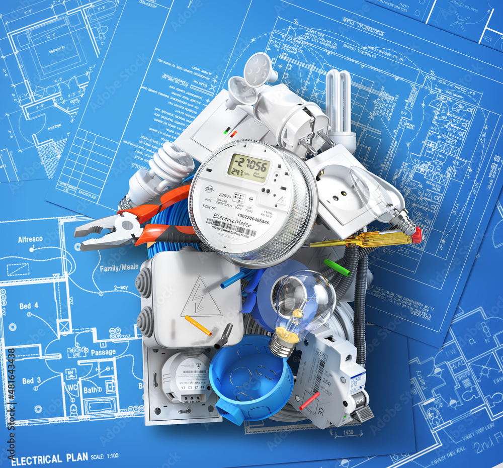 Electrical Blueprint Background