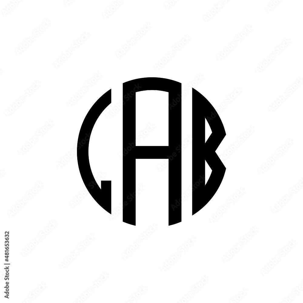 LAB letter logo design. LAB modern letter logo with black background ...