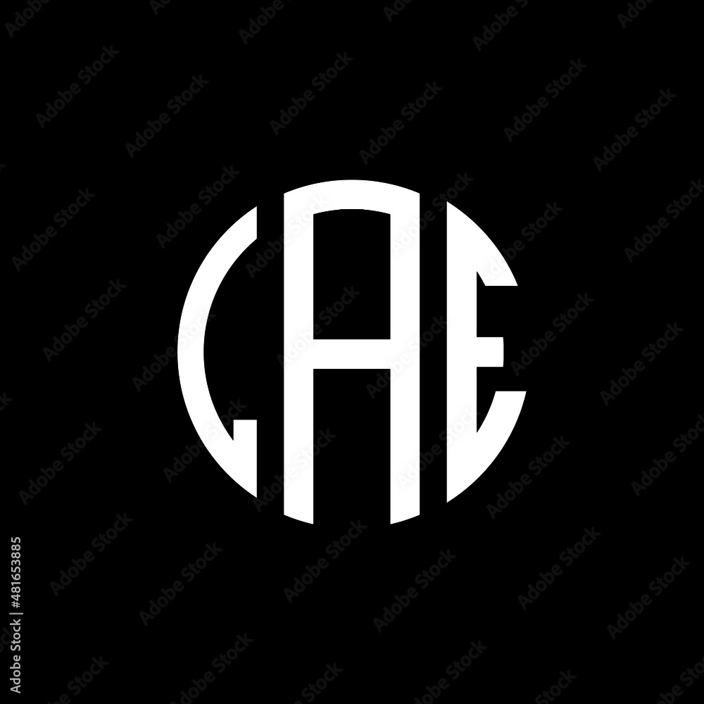 LAE letter logo design. LAE modern letter logo with black background ...