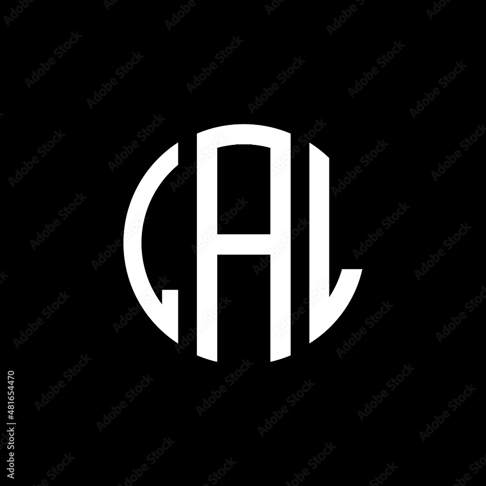 LAL letter logo design. LAL modern letter logo with black background ...