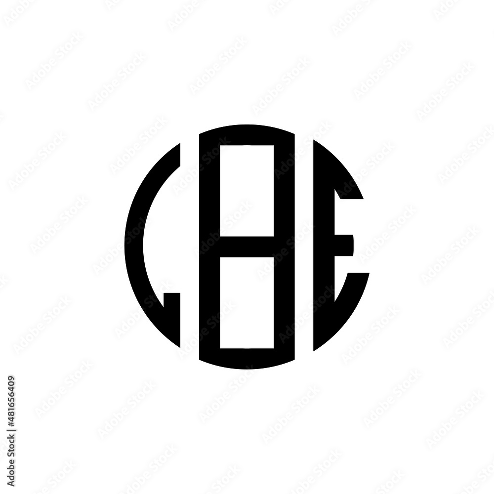 LBE letter logo design. LBE modern letter logo with black background ...