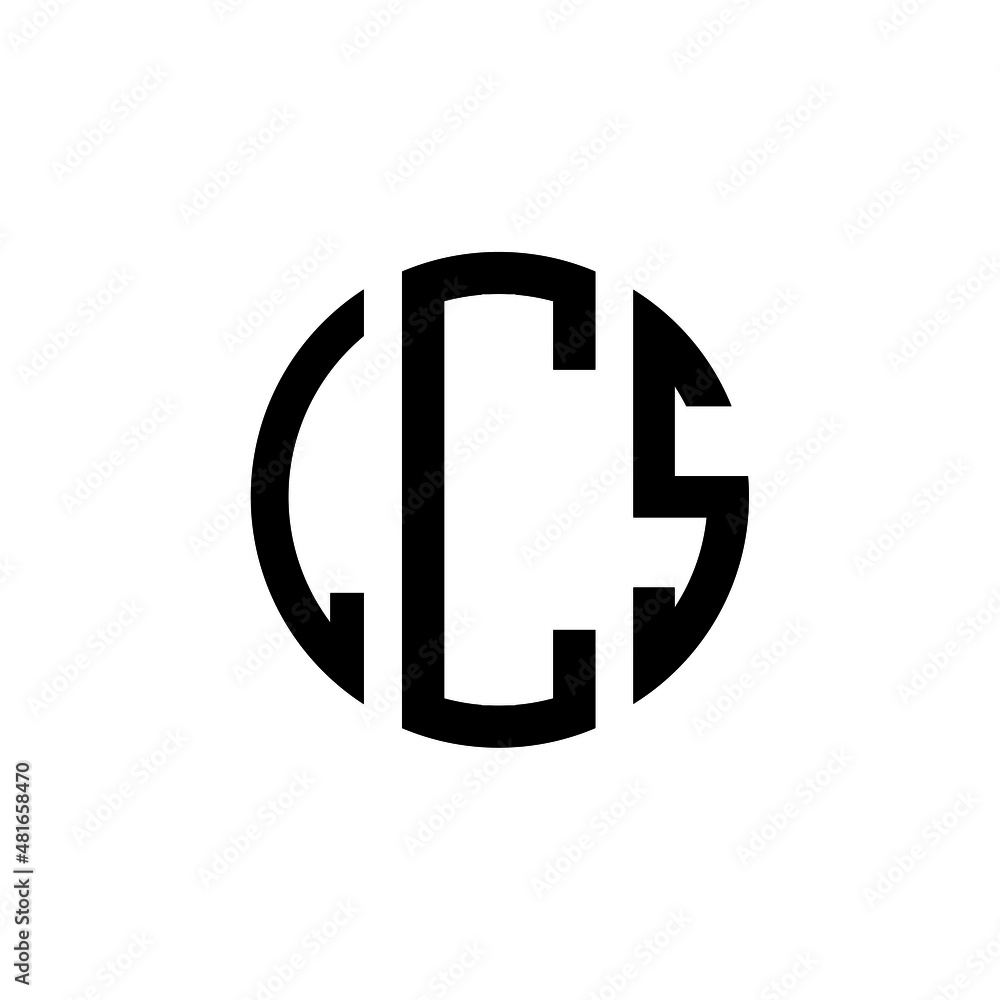 LCS letter logo design. LCS modern letter logo with black background ...