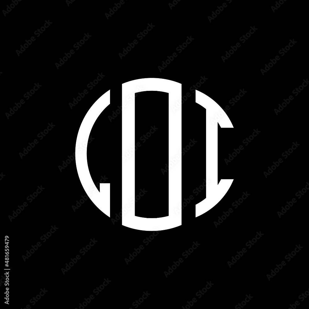 LDI letter logo design. LDI modern letter logo with black background ...