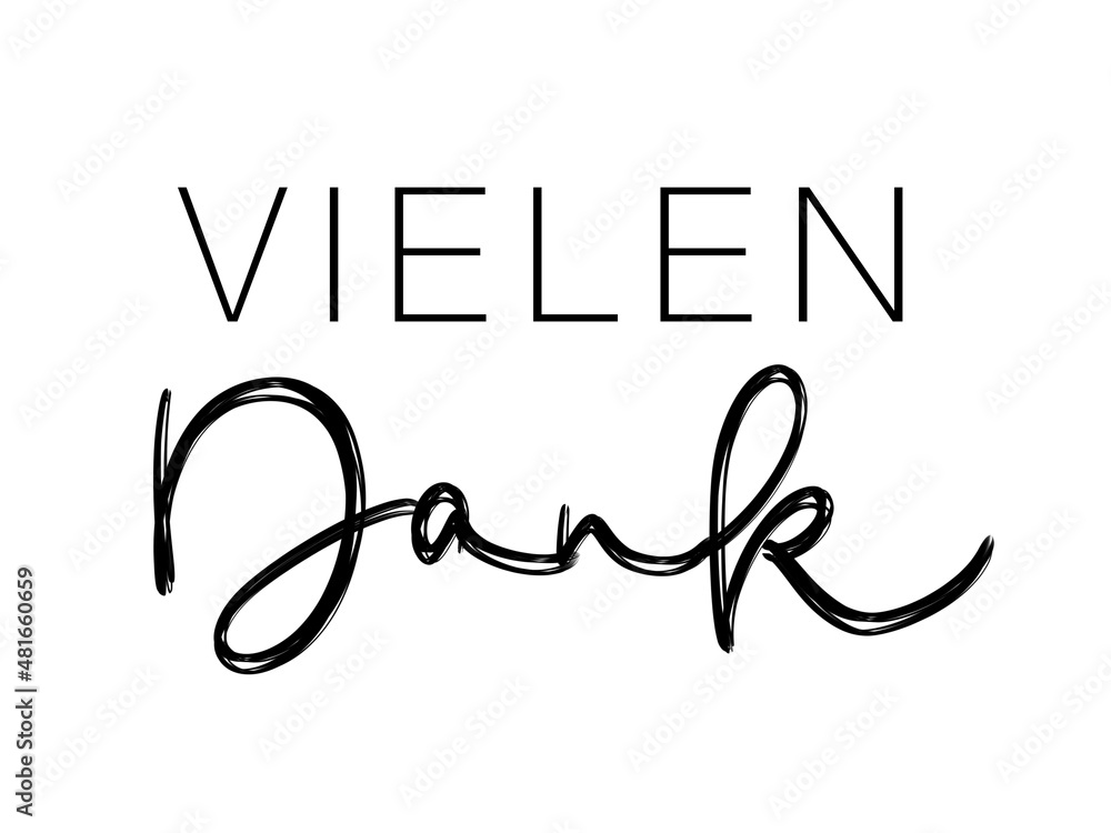Ilustração do Stock: Vielen Dank handlettering Font (2) | Adobe Stock