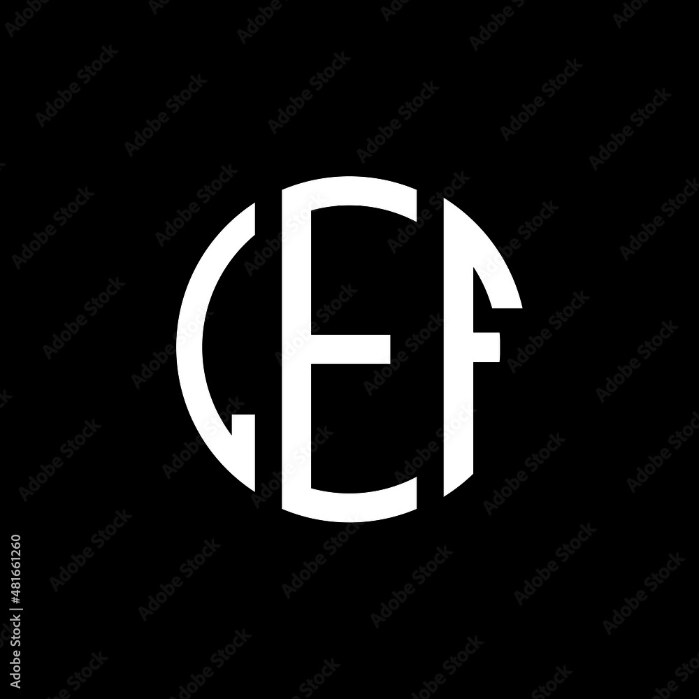 LEF letter logo design. LEF modern letter logo with black background ...