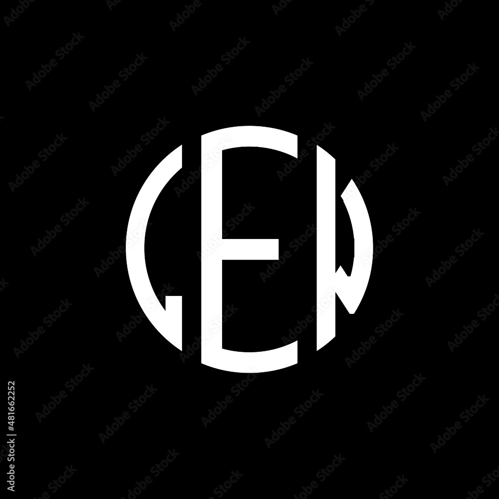 LEW letter logo design. LEW modern letter logo with black background ...