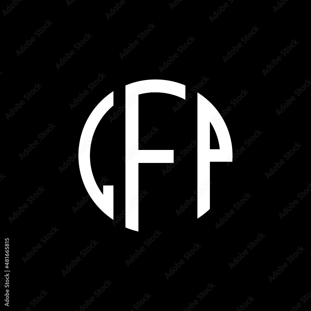 LFP letter logo design. LFP modern letter logo with black background ...