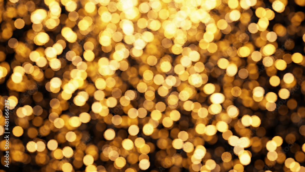 Realistic 3D illustration of the shining yellow light particles ...