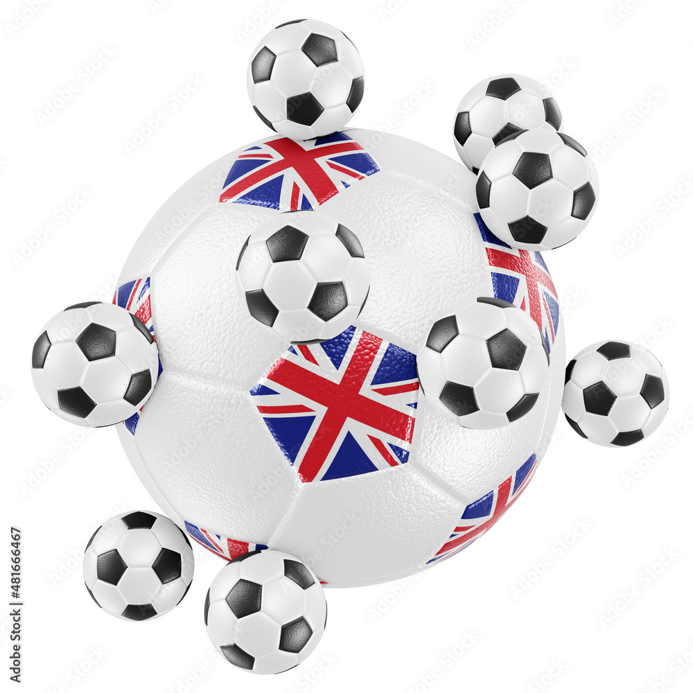 Realistic 3D illustration of the United Kingdom of Great Britain and ...