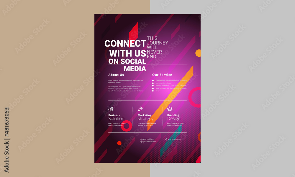 follow us on social media flyer template design. follow us promotion ...