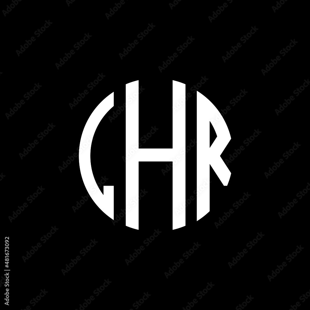 LHR letter logo design. LHR modern letter logo with black background ...